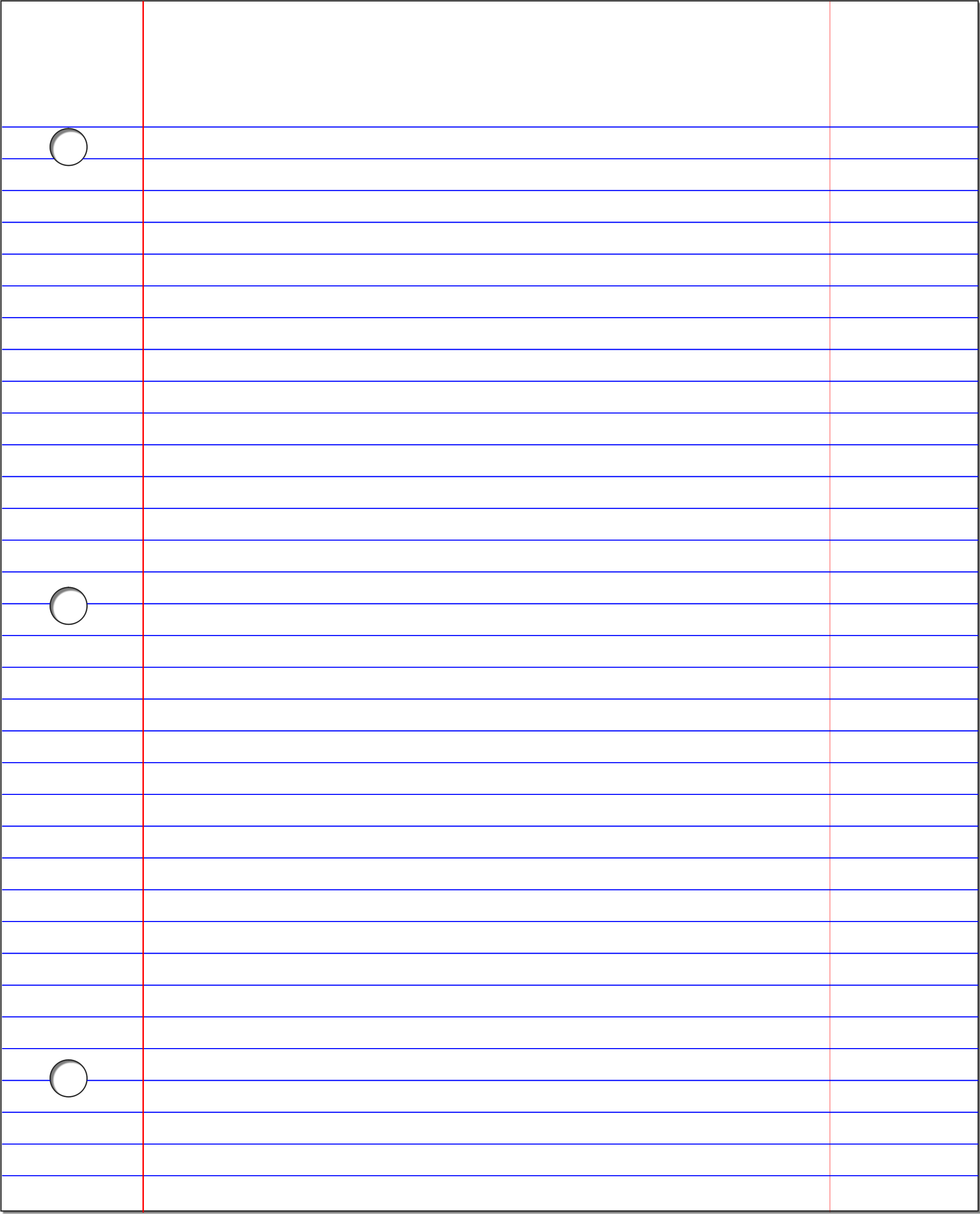 Printable Note Book Paper