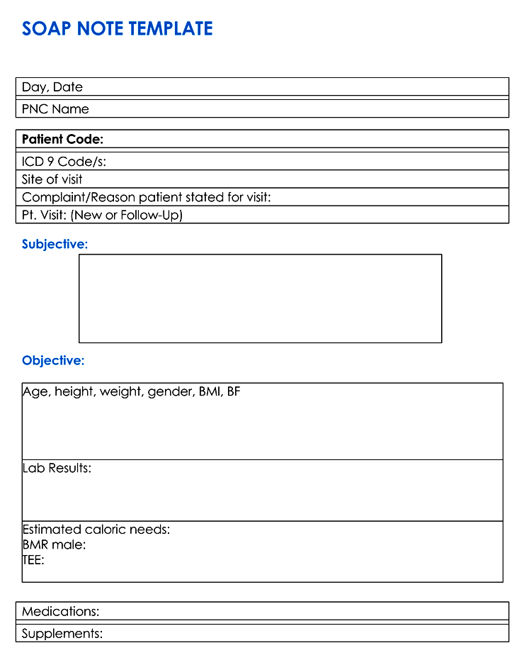  Blank SOAP Note Template Word Digitally Credible Calendars Blank SOAP 