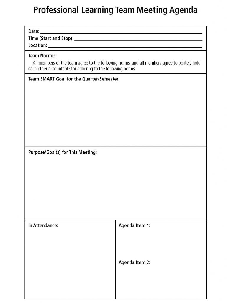 Meeting Agenda Template Word Excel